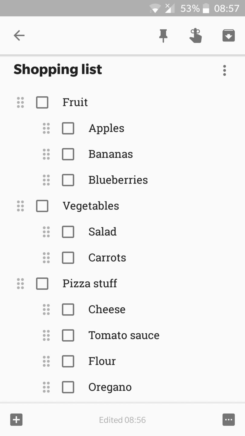 Here's how to indent list items in Google Keep