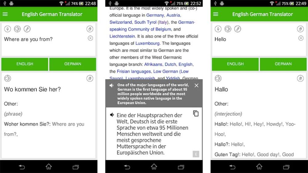 The best English to German dictionaries and phrasebooks for Android