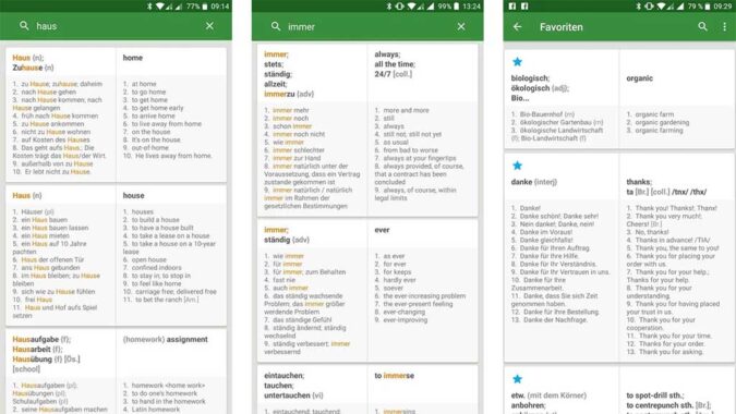 The best English to German dictionaries and phrasebooks for Android