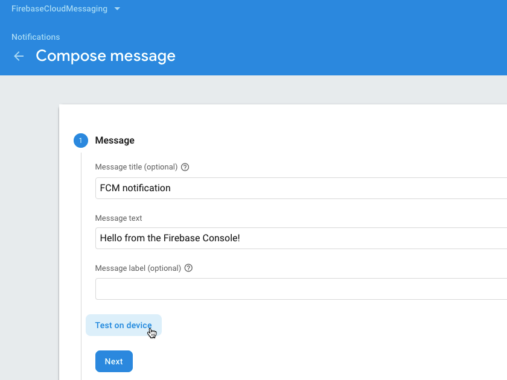 Sending Android push notifications with Firebase Cloud Messaging