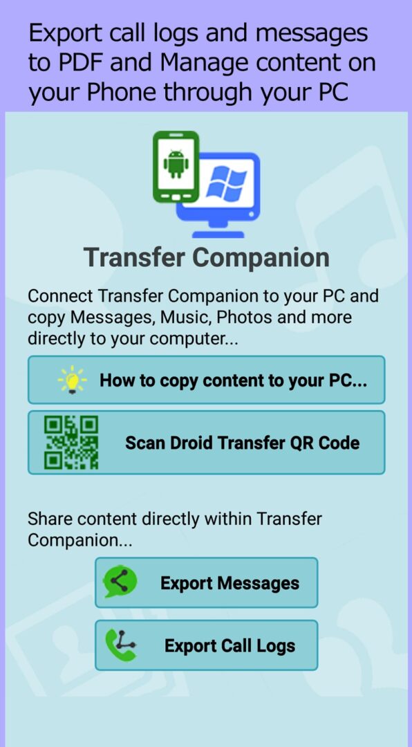 Backup your Android phone with Transfer Companion and Droid Transfer