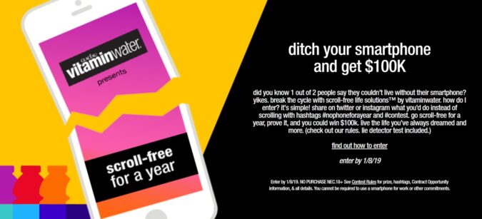 Ditch your smartphone for a year for a chance to win $100,000