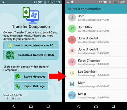 Backup your Android phone with Transfer Companion and Droid Transfer