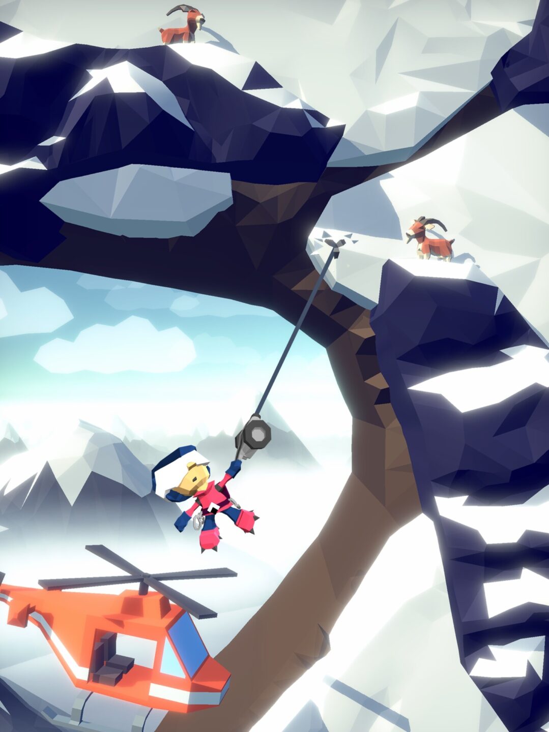Swing to the top of the mountain in Hang Line: Mountain Climber