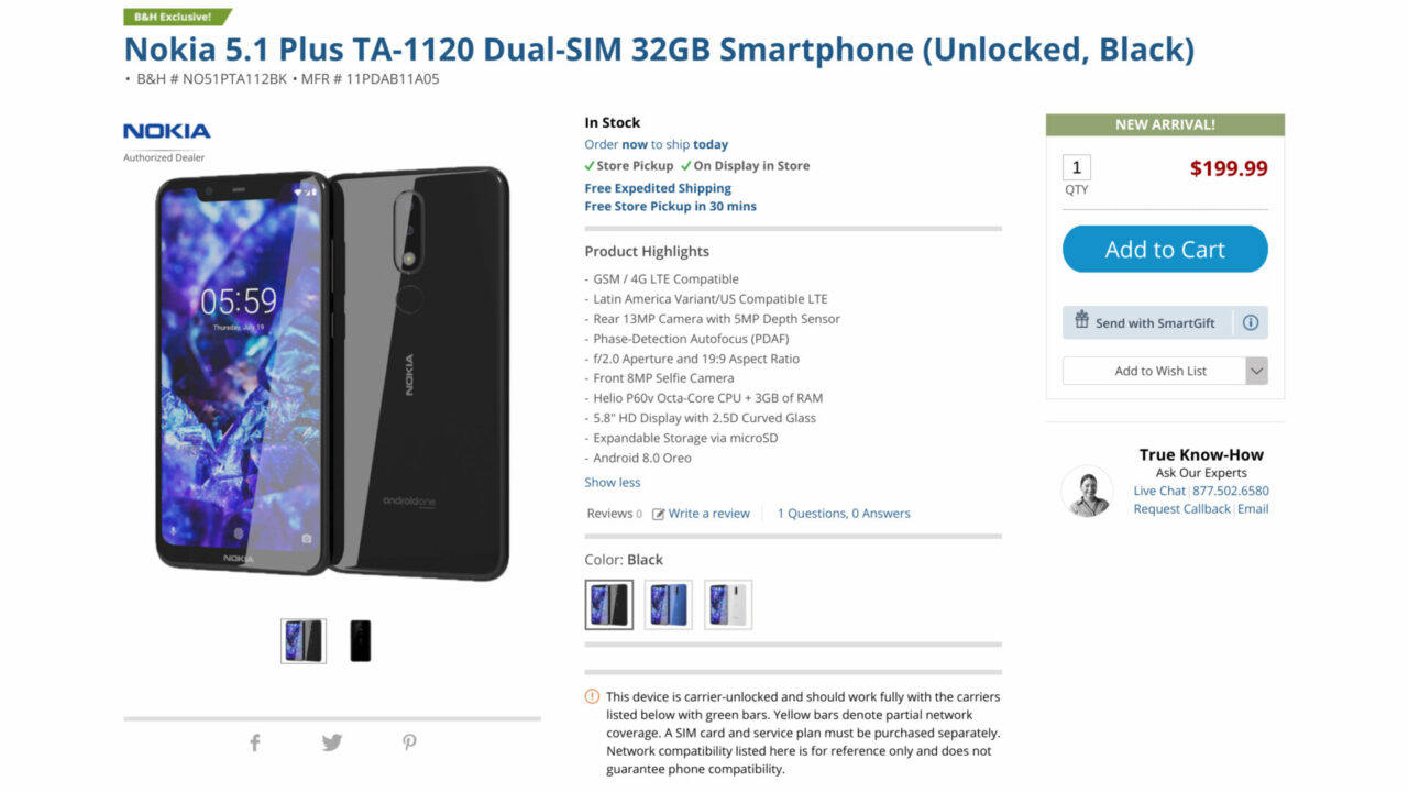 Nokia 5.1 Plus now available in the US - Android Authority