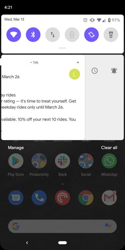 Android Q forces you to swipe right (to clear notifications) - Android ...