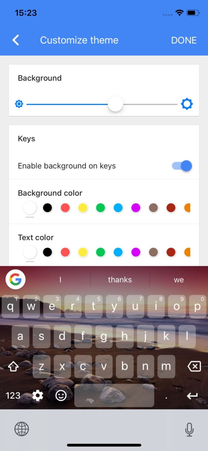 Gboard 2.0 for iOS gets some theming features Android version lacks
