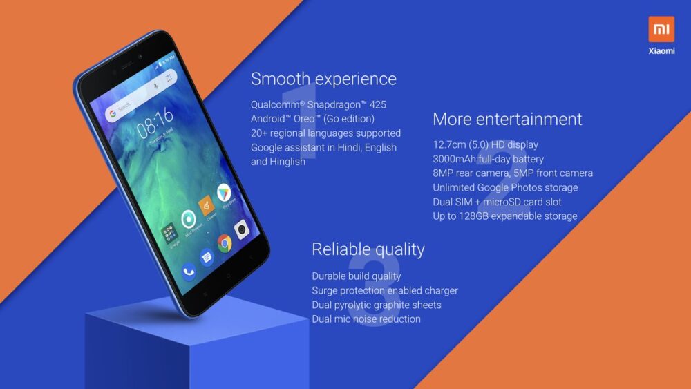 Redmi Go launched in India: Android 8.1 and Snapdragon 425 for $63