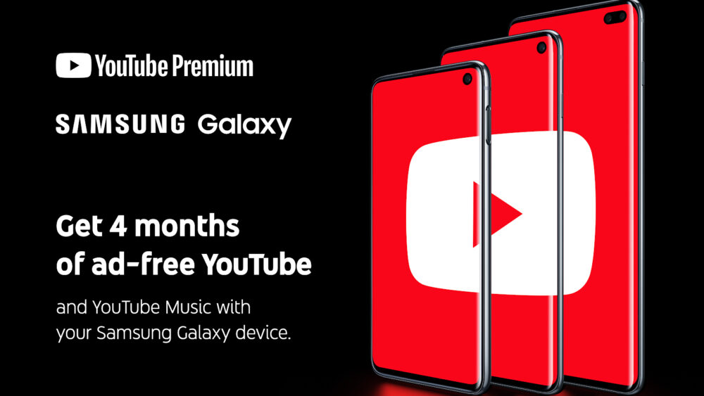 Samsung Galaxy S10 owners enjoy 4 months of YouTube Premium for free