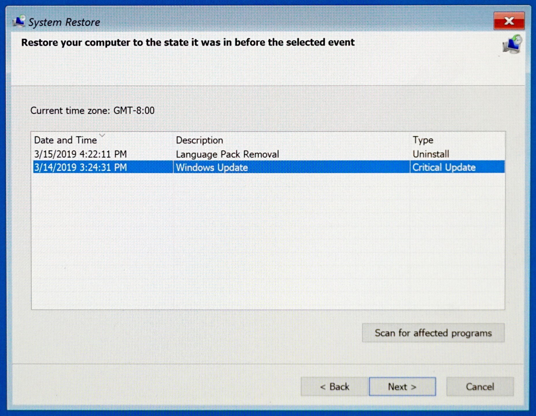How to do a System Restore on Windows 10 to undo problematic updates