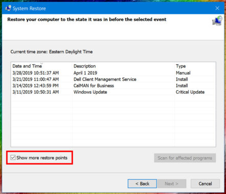 How to do a System Restore on Windows 10 to undo problematic updates