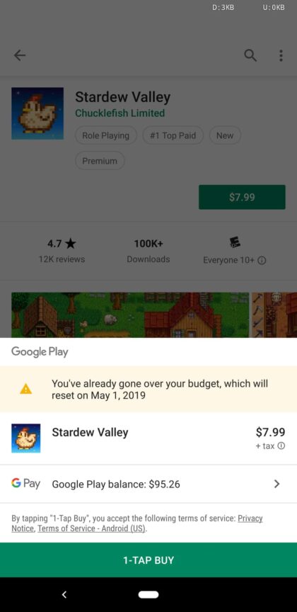 Do you overspend? Use the new budget tool in the Google Play Store