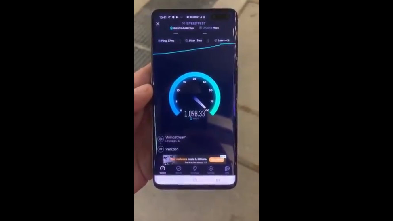 Watch Galaxy S10 5G hit gigabit speeds on Verizon's 5G network
