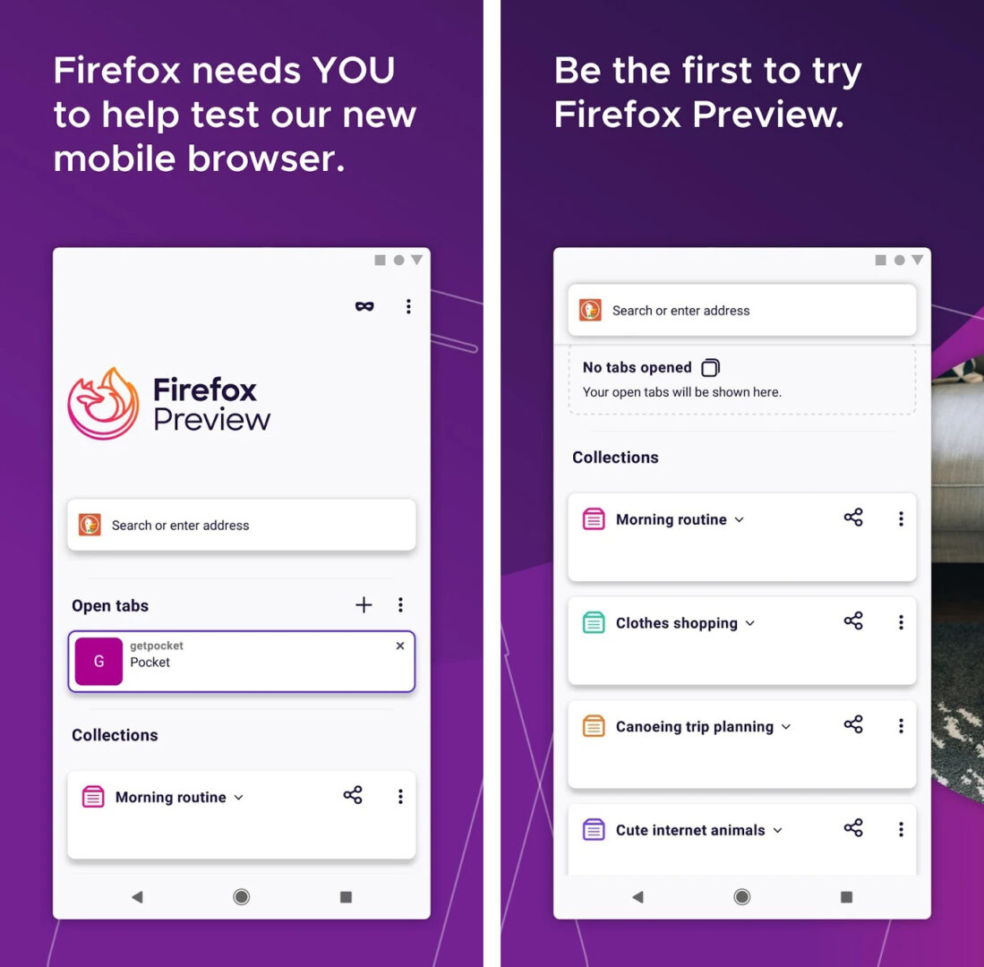 Firefox Preview is an experimental Mozilla browser that's twice as fast