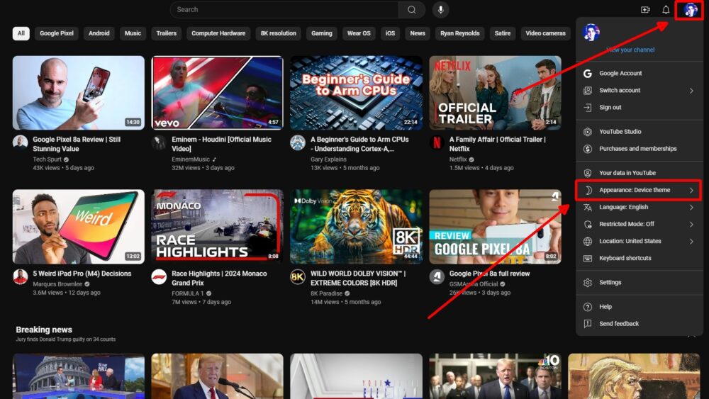 How to turn YouTube dark mode on or off - Android Authority