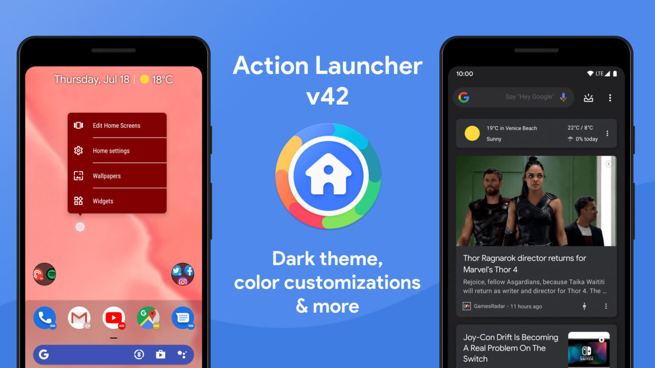 Action Launcher finally includes dark theme - Android Authority