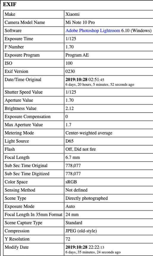 Xiaomi Mi Note 10 Pro surfaces in EXIF data of official teaser image