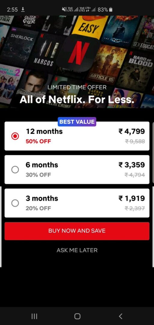 Netflix is testing cheaper long-term subscription plans in India