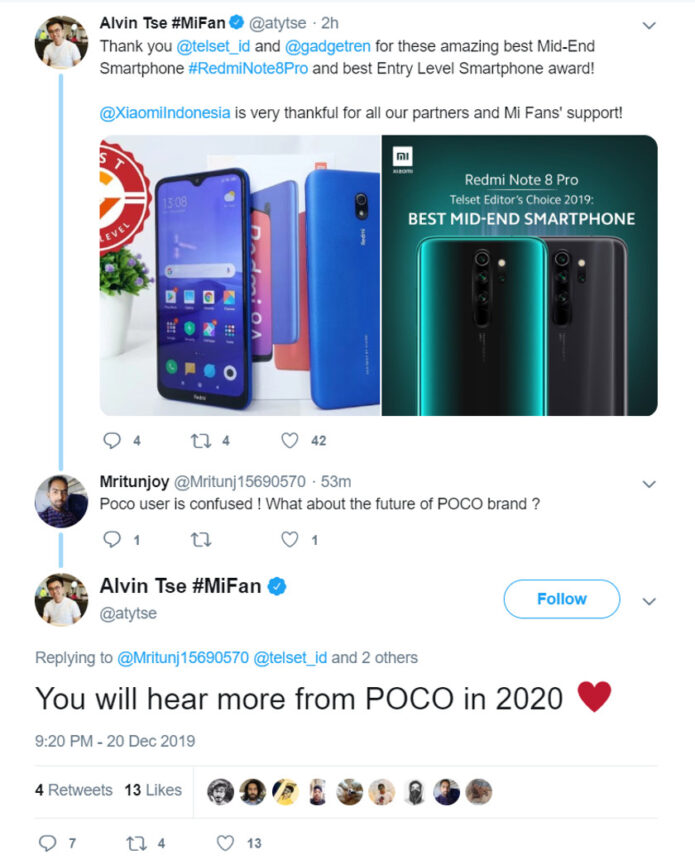 POCO head hints at revival of brand in now-deleted tweet, POCO F2 coming?