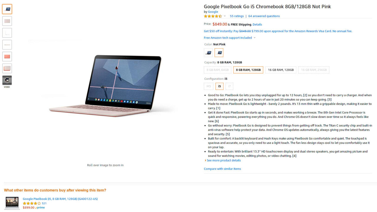 The Not Pink Pixelbook Go is finally available for purchase