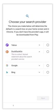 Here are the search engine options Android users will get in EU