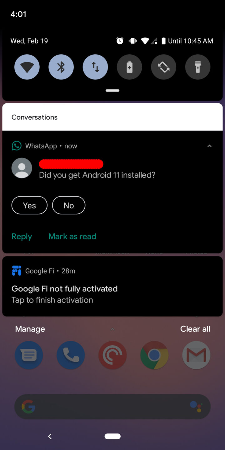 Android 11 has a conversations tab in notification shade - Android ...