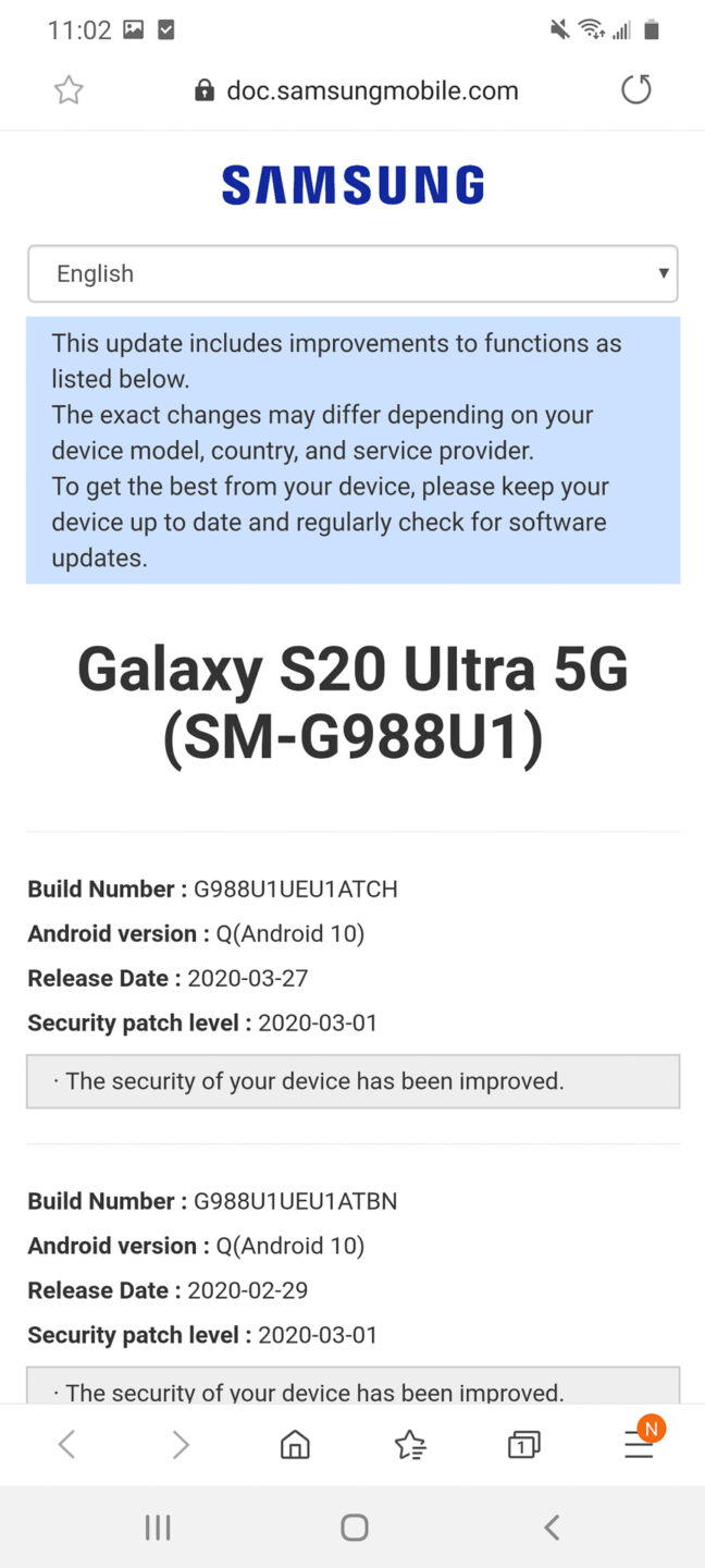 Software update for Samsung Galaxy S20 Ultra camera not quite enough