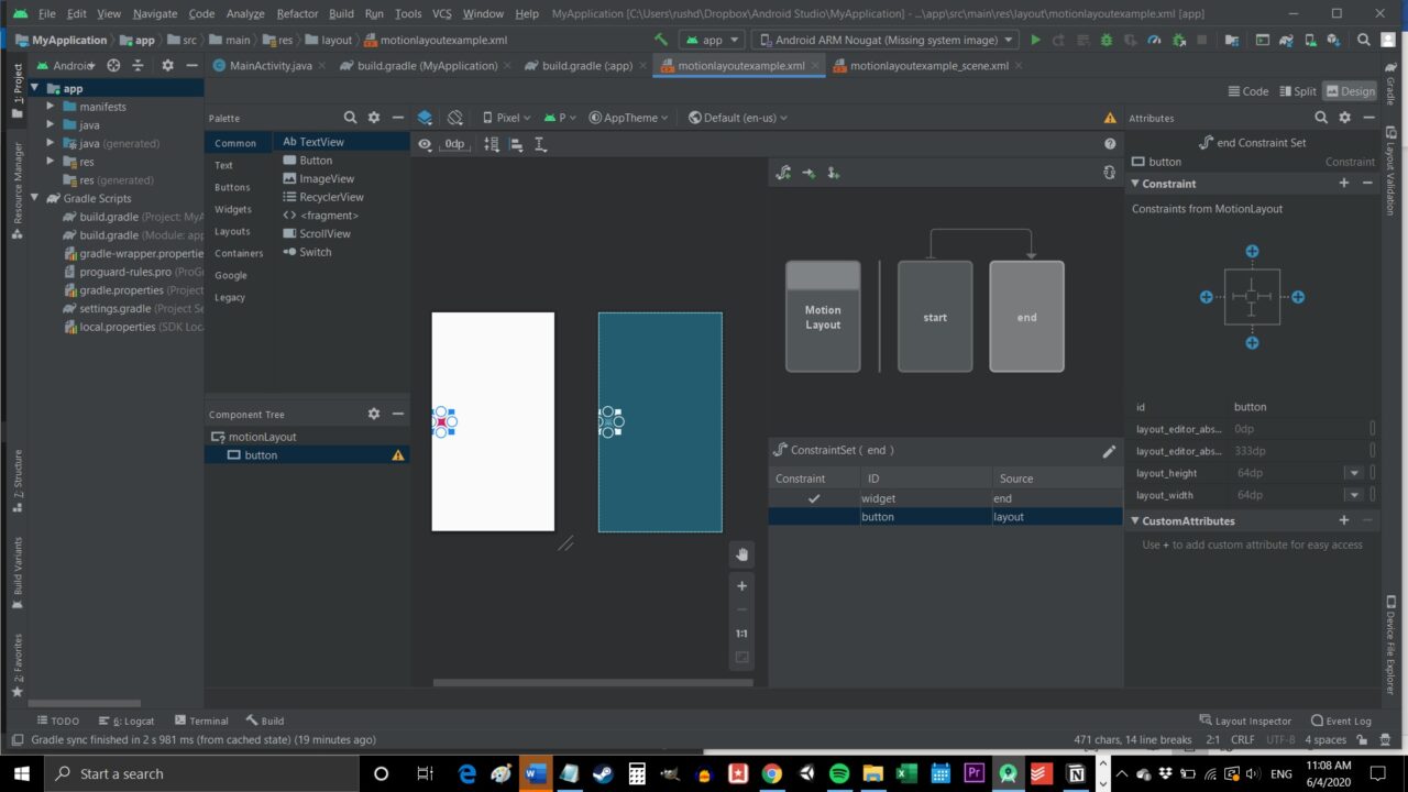 Getting started with the Motion Editor - Android Studio 4 - Android ...