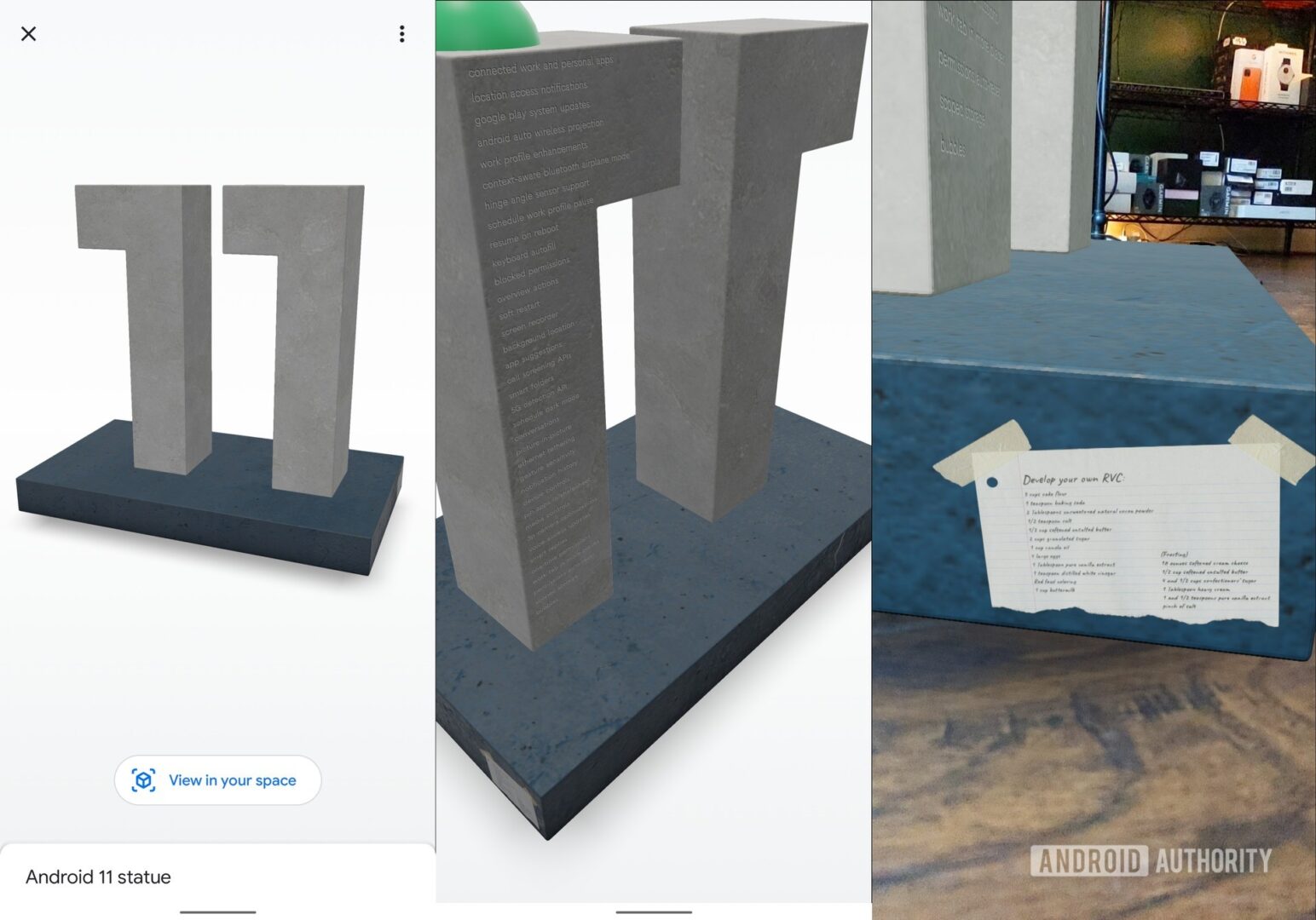 The Android 11 statue is up, and you can view it at home in AR ...