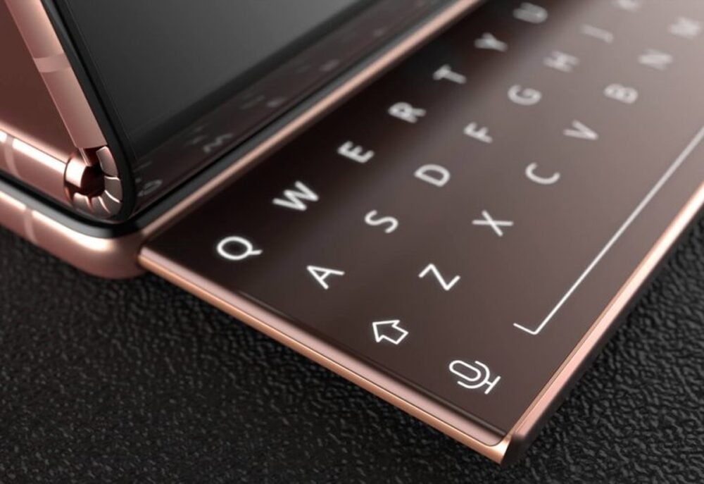 Wacky Samsung device design has a dual-fold display, sliding keyboard