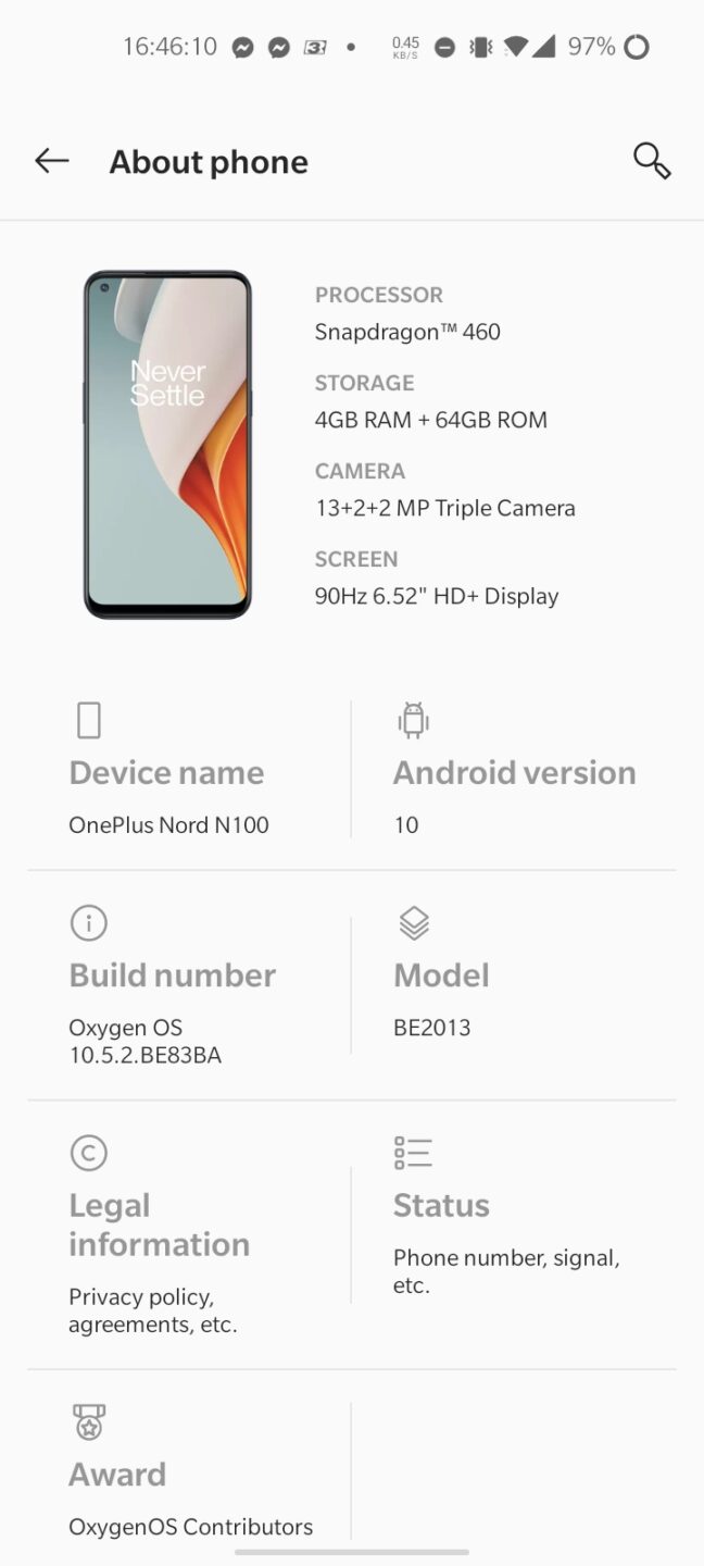 OnePlus Nord N100 does have a 90Hz display - Android Authority