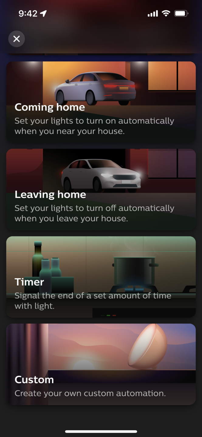 How to set Philips Hue lights to turn on and off at sunrise or sunset