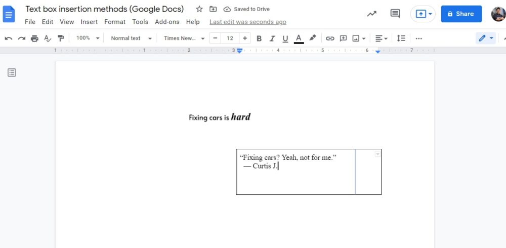 How to insert a text box in Google Docs - Android Authority