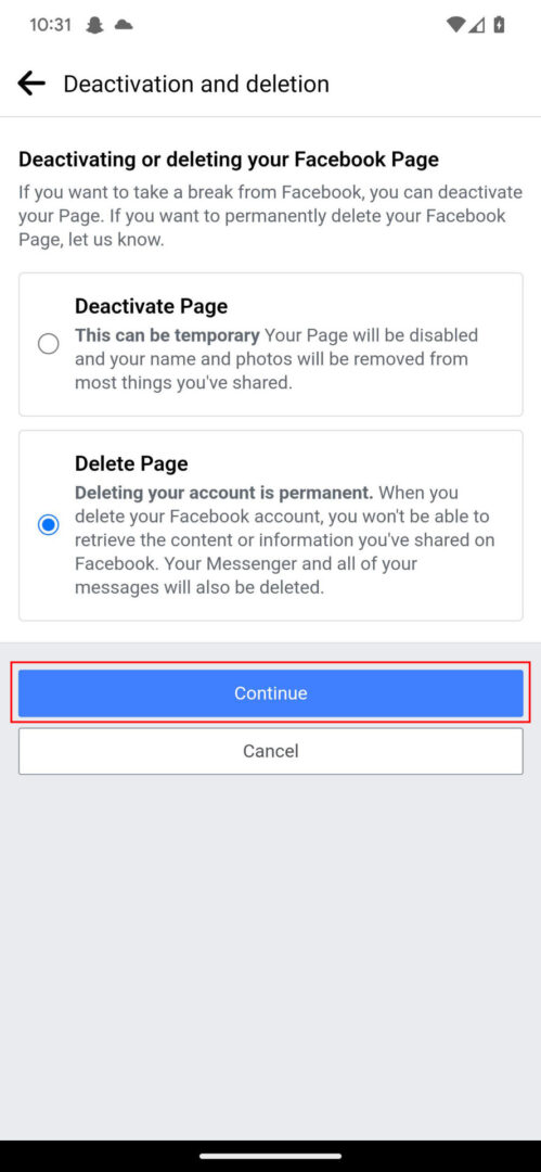 How to delete a Facebook page - Android Authority