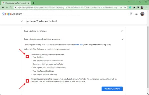 How to delete your YouTube account or channel - Android Authority
