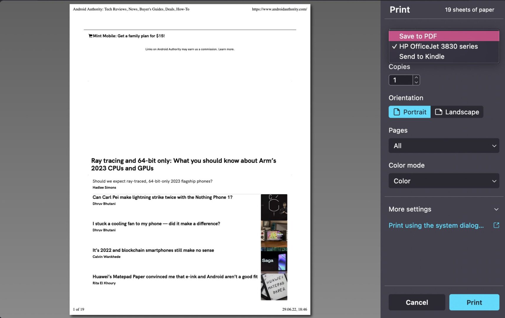 How to save a webpage as a PDF file - Android Authority