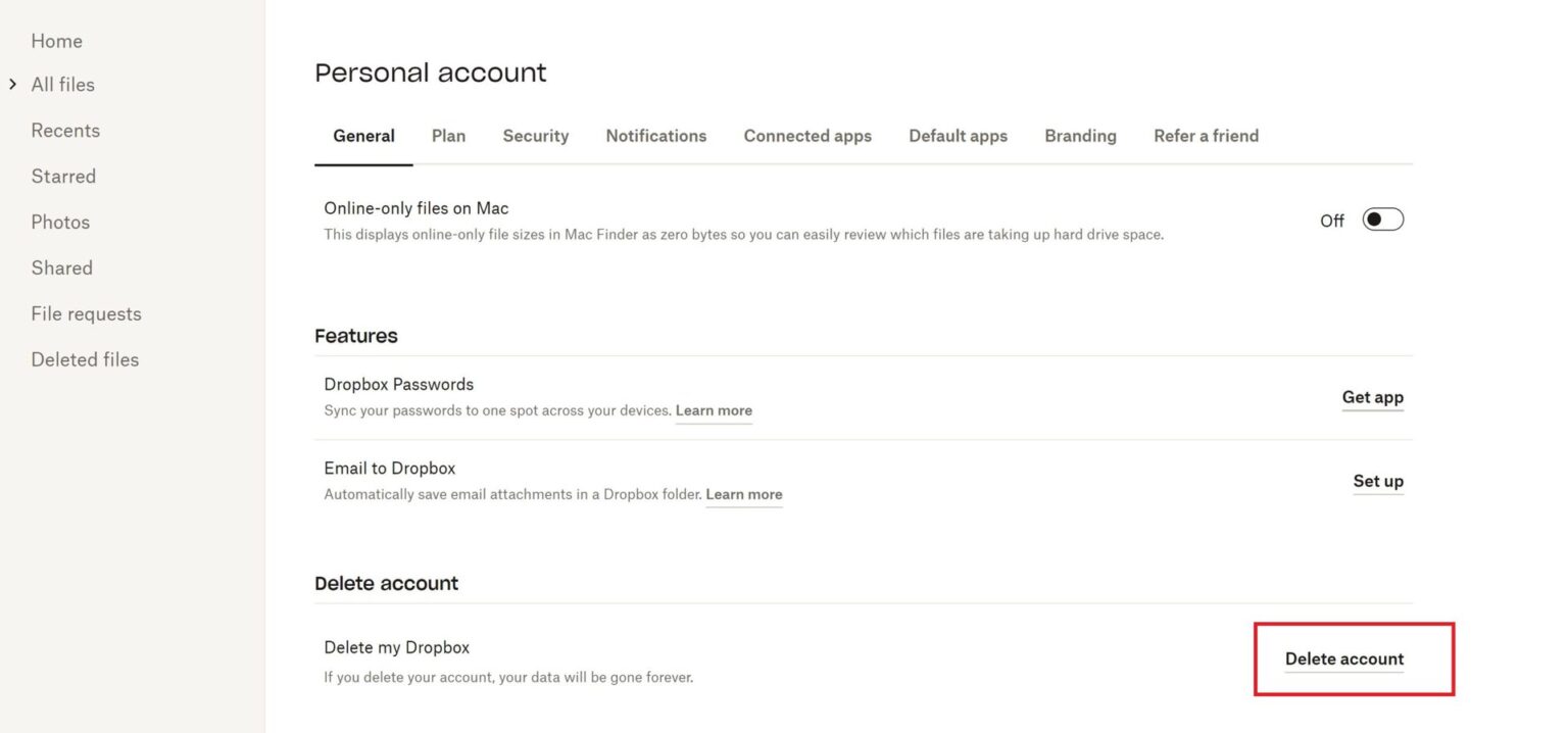 How to delete your Dropbox account - Android Authority