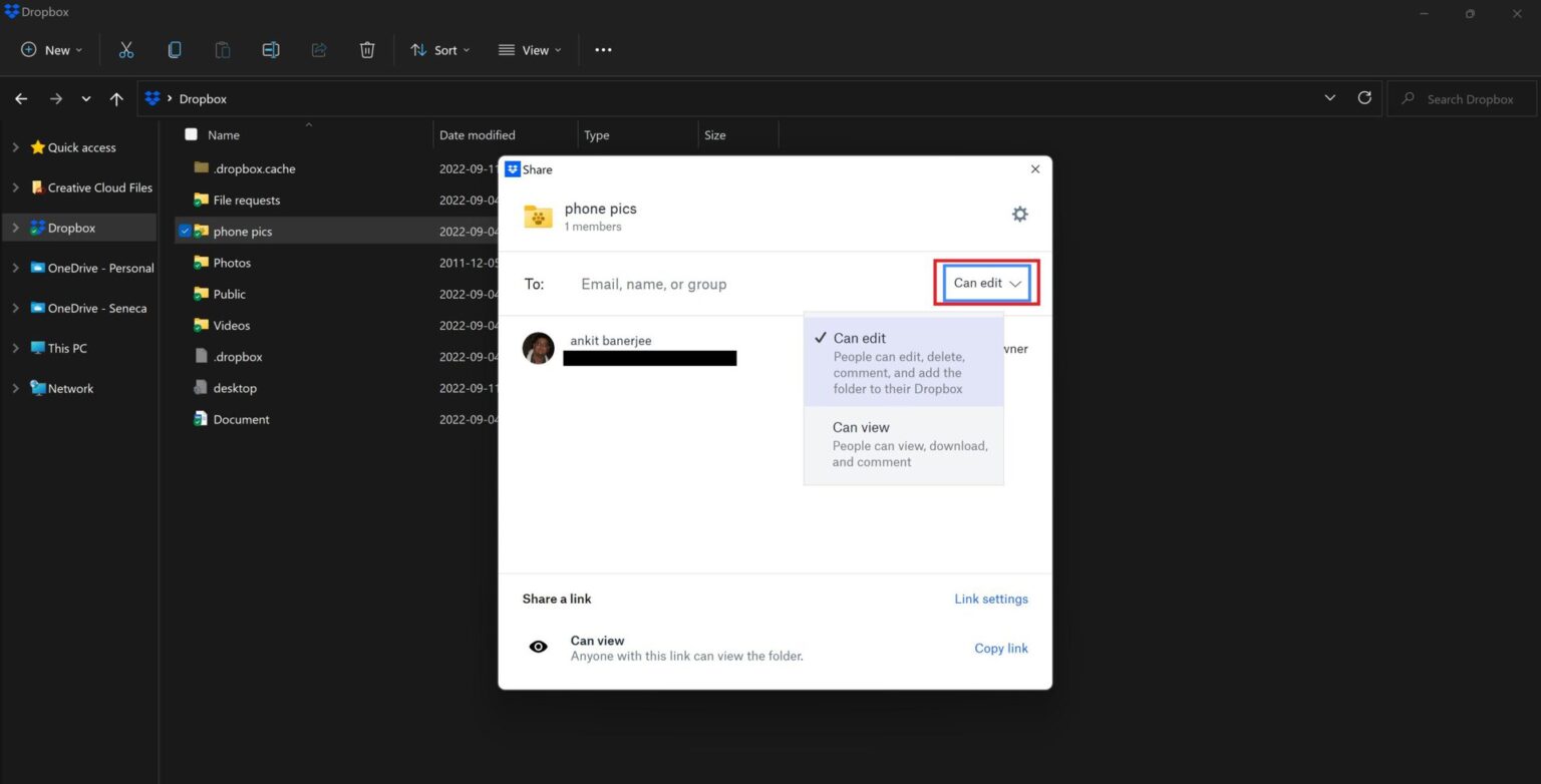 How to share a Dropbox file and folder - Android Authority