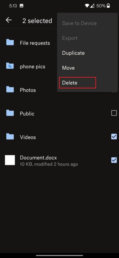 How to delete files and folders from Dropbox - Android Authority