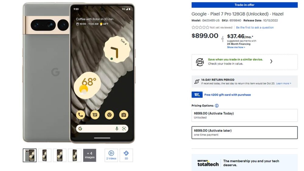 Pixel 7 deals: $400 trade-in credit plus a $200 gift card from Best Buy