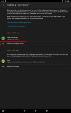 How to add and switch profiles on an Amazon Fire tablet