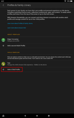 How to add and switch profiles on an Amazon Fire tablet