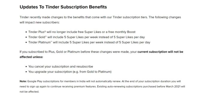 Tinder subscription plans compared - Android Authority
