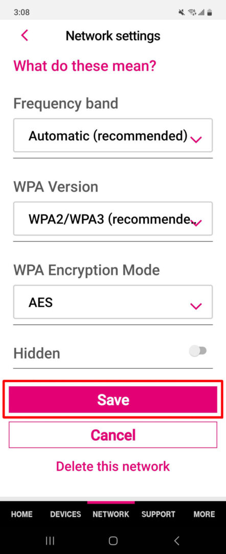 How to change the name and password on a T-Mobile router
