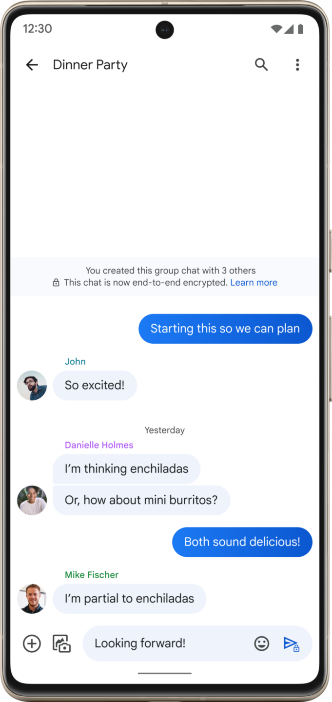 Google Messages app starts offering end-to-end encryption for group chats