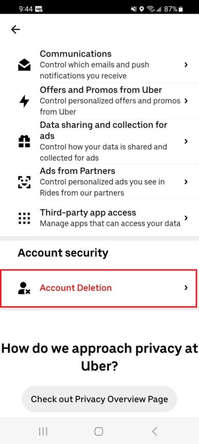 How to delete your Uber account - Android Authority