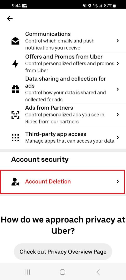 How to delete your Uber account - Android Authority