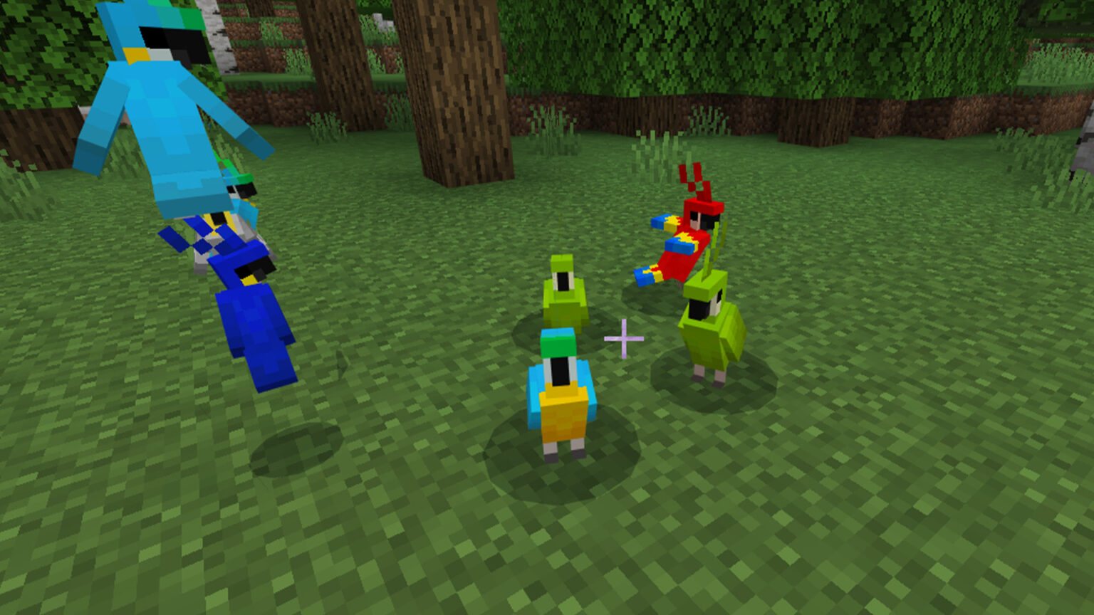 How to get a parrot on and off of your shoulder in Minecraft