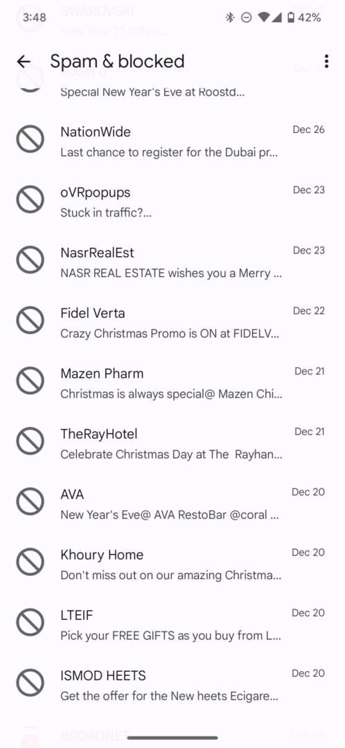 Why can't I sync blocked numbers to a new Android phone?