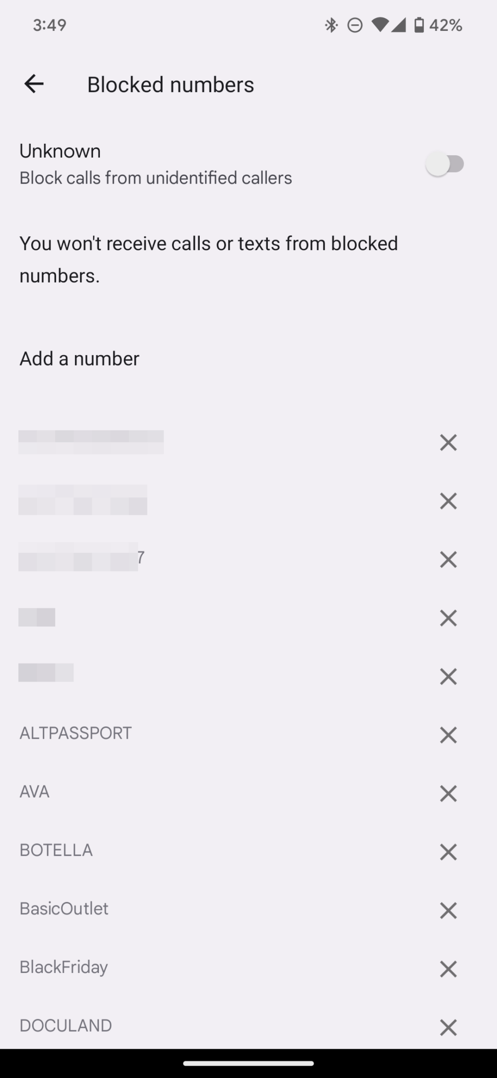 Why can't I sync blocked numbers to a new Android phone?